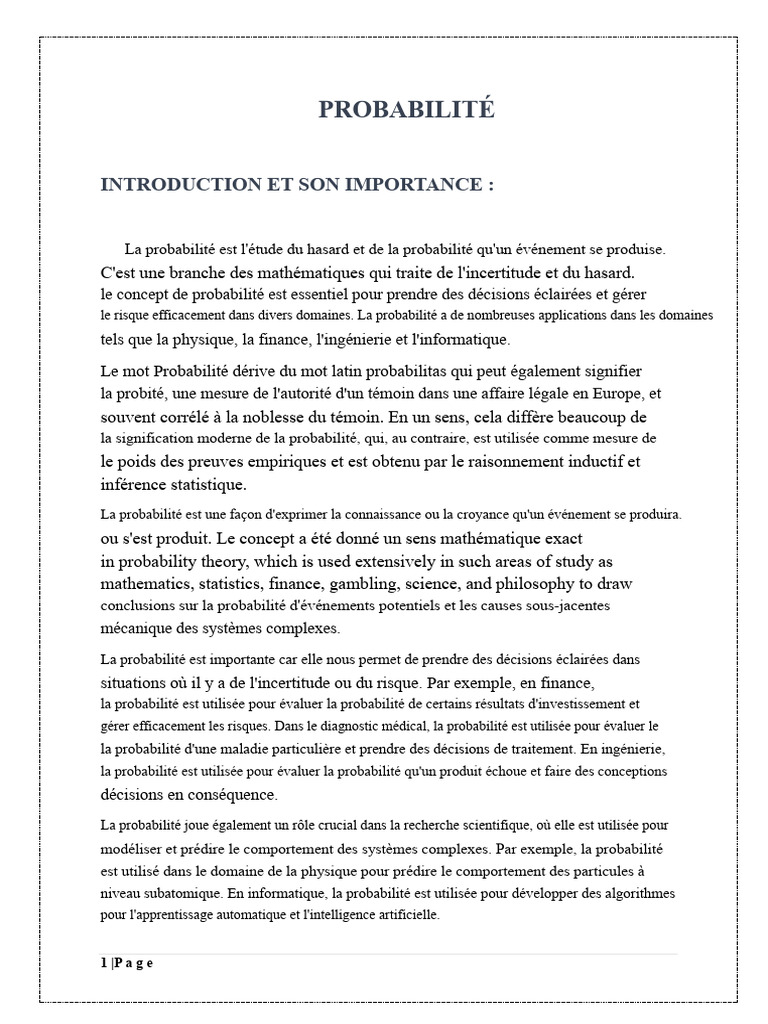 Introduction à la Probabilité et ses Applications | PDF | Probabilité ...