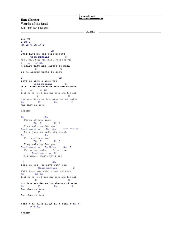 Ilan Chester: Words of the Soul Lyrics | PDF