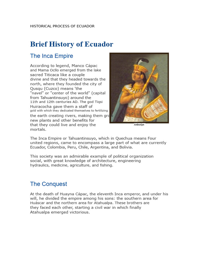 Ecuador's Historical Timeline Overview | PDF | Inca Empire | Ecuador