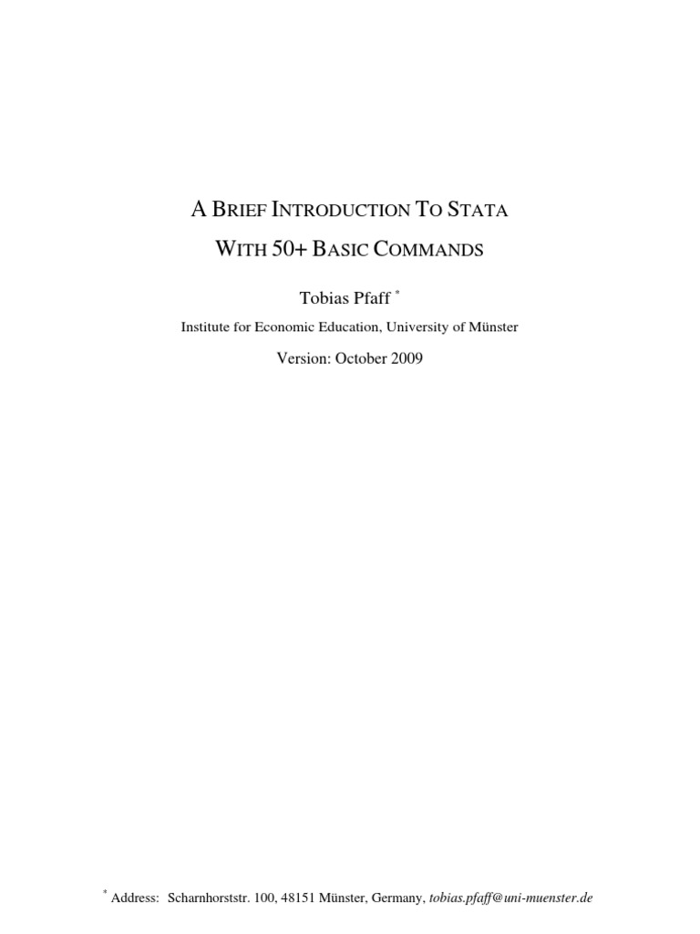Stata Basics for Beginners | PDF