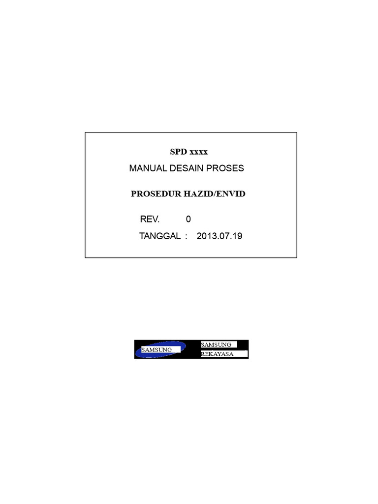 SPD0102ERN - 0 - HAZID, Prosedur ENVID | PDF