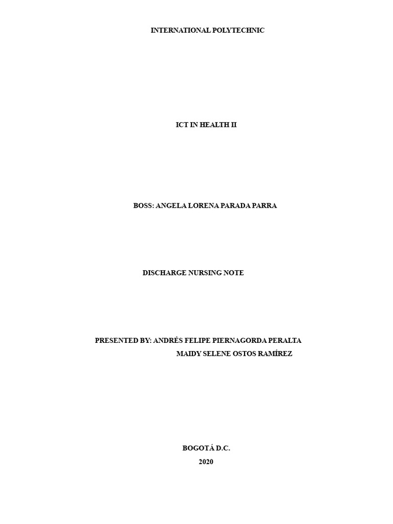 Discharge Nursing Note for Labor Patient | PDF | Childbirth | Edema