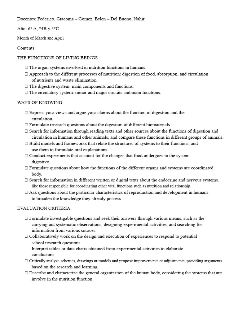NATURAL SCIENCES SEQUENCE 6TH Digestive System | PDF | Digestion ...