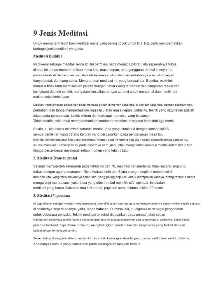 Jenis Meditasi | PDF