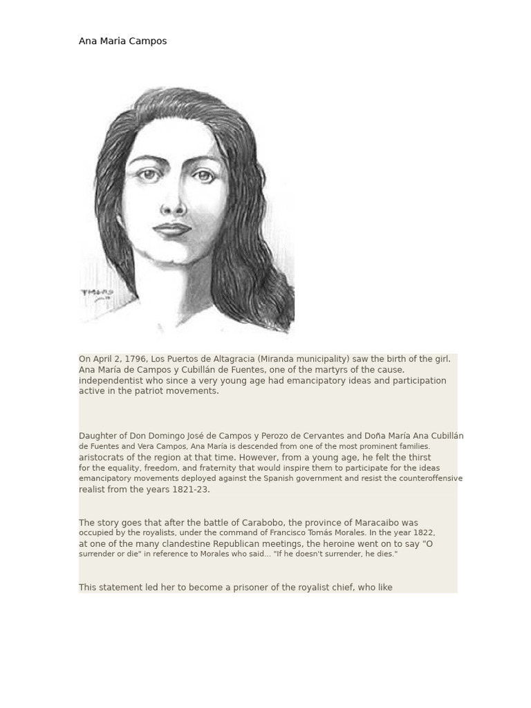 Ana Maria Campos Biography | PDF