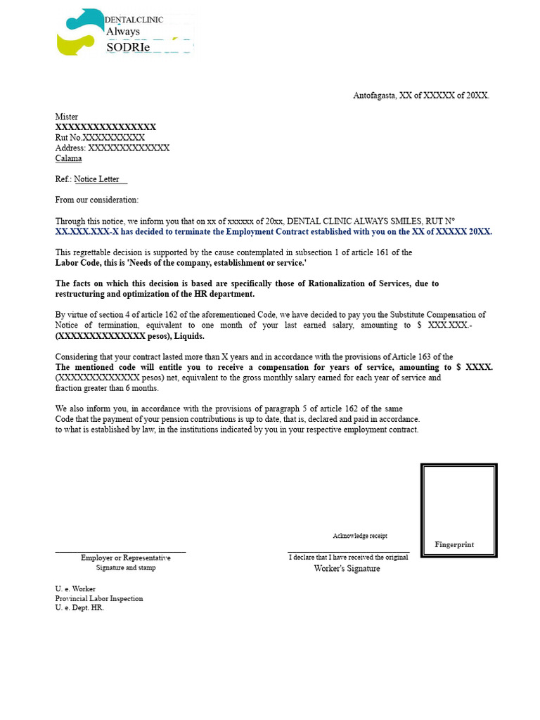 Notice of Contract Termination Letter Format | PDF