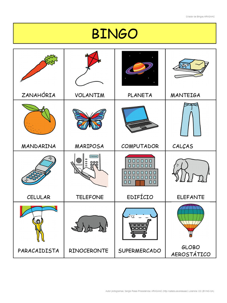 Bingo Desde 3 Sílabas (Infantil) | PDF