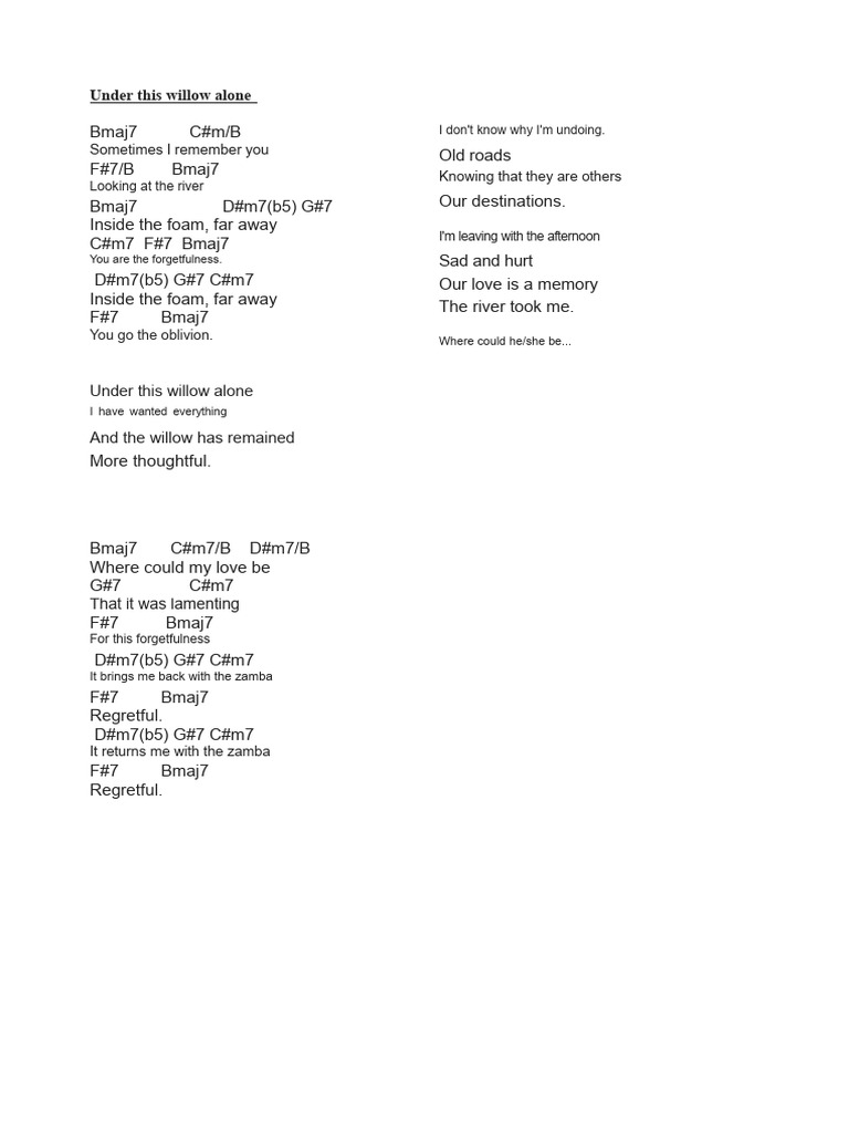 Under This Willow Alone (Chords) | PDF