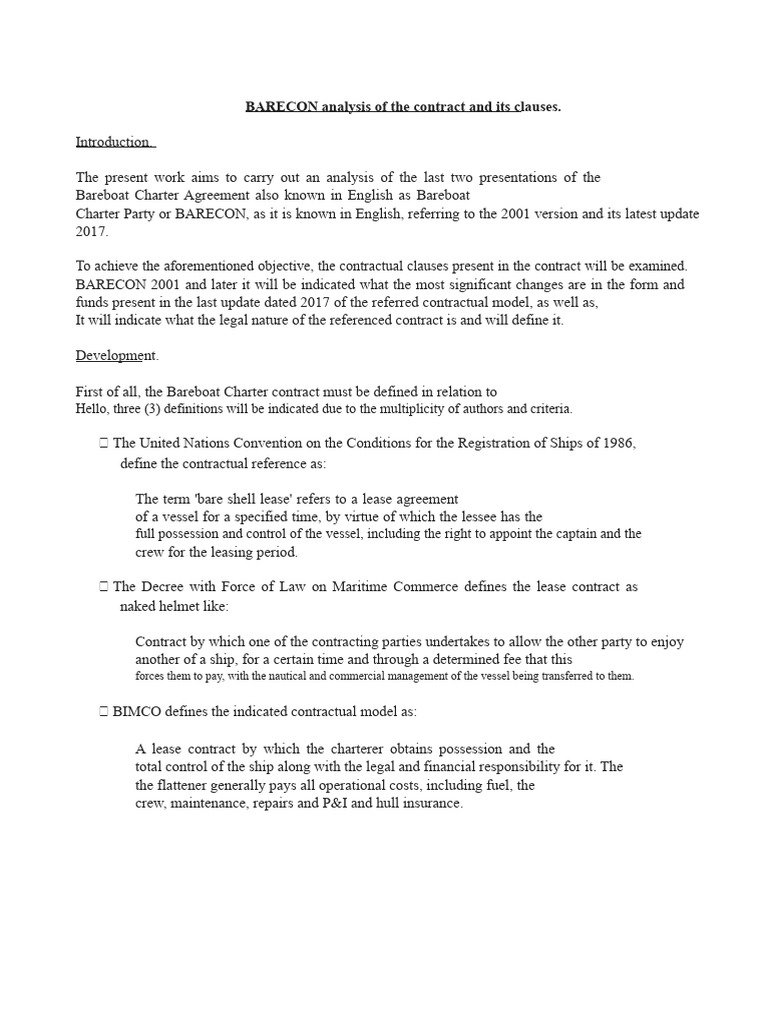 BARECON Contract Analysis: 2001 vs 2017 | PDF | Lease | Landlord