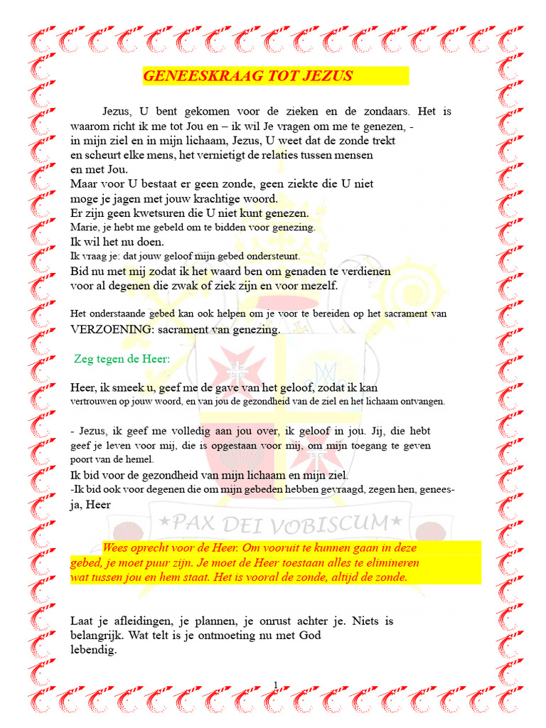Genezing Gebed Tot Jezus-1 | PDF