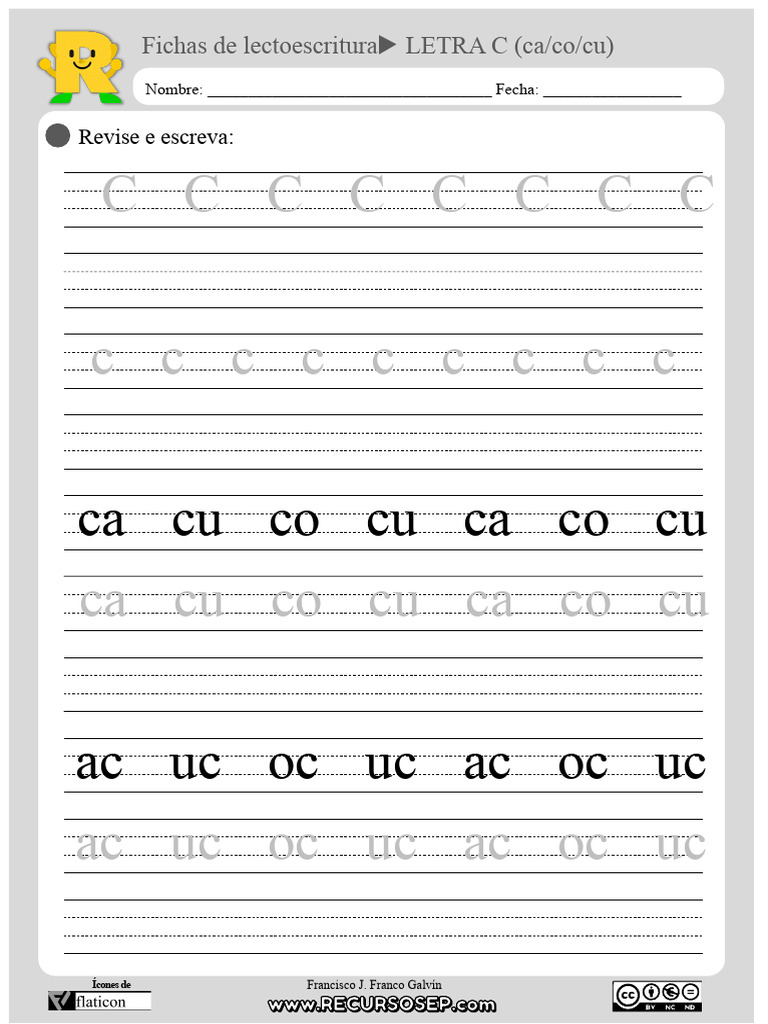 9 Fichas Leitura Escrita Montessori Recursos Letra C Cacocu Imprensa | PDF