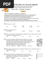 Math Kangaroo Practice Problems Grades 5 6 | PDF | Area | Triangle