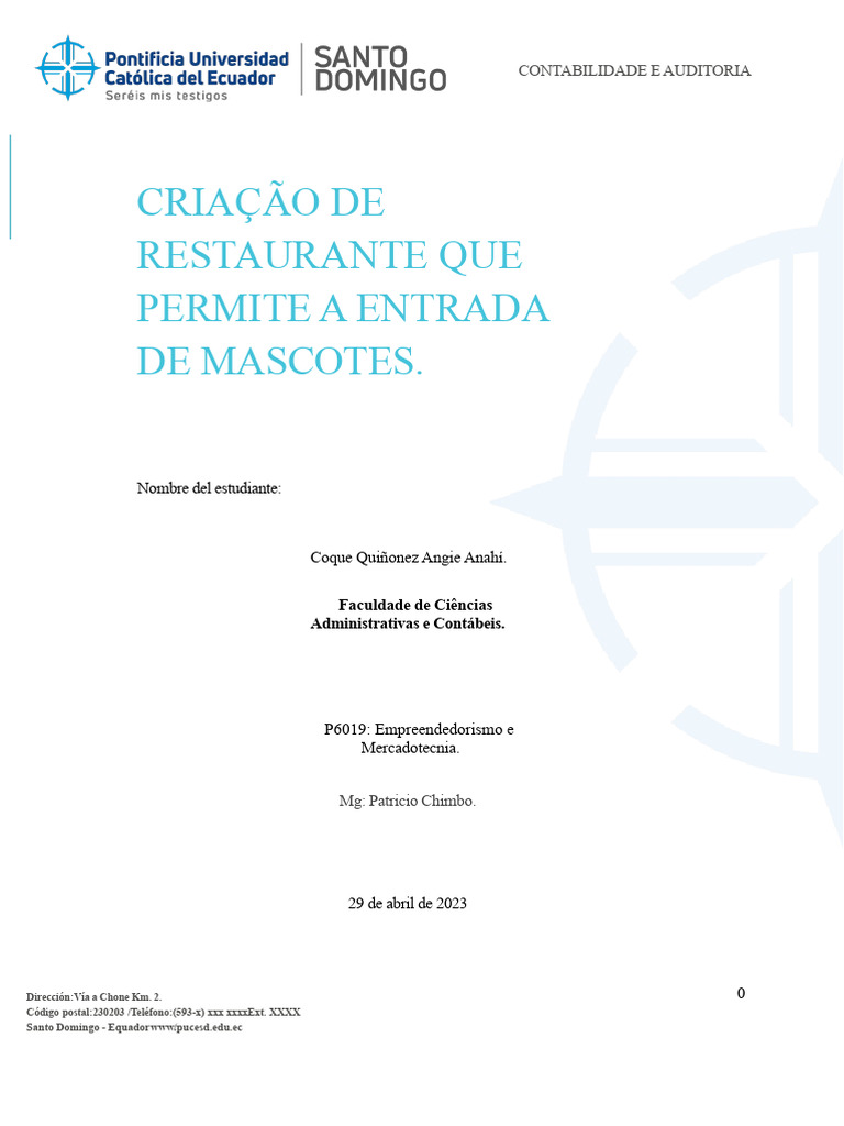 Restaurante Temático Pet Friendly | PDF