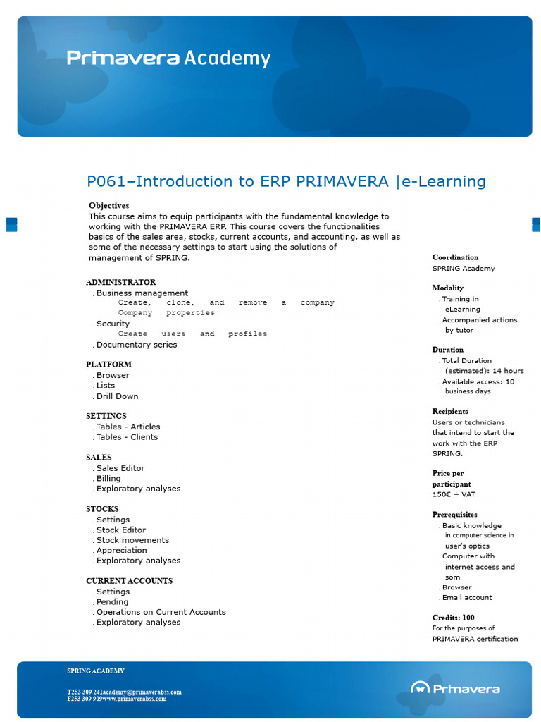 Initiation ERP PRIMAVERA PDF | PDF | Computing