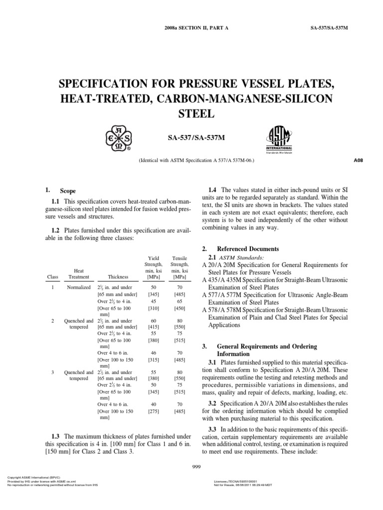 Sa 537 | PDF | Heat Treating | Steel