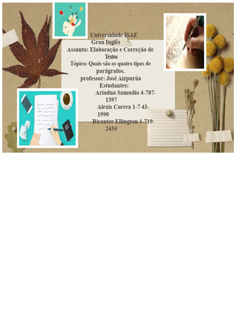 Tipos de Parágrafo | PDF | Parágrafo | Narrativa