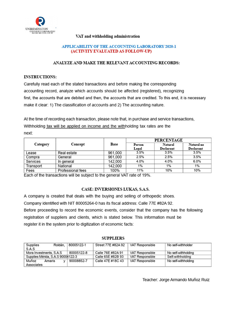 Accounting Laboratory Exercise | PDF | Taxes | Value Added Tax