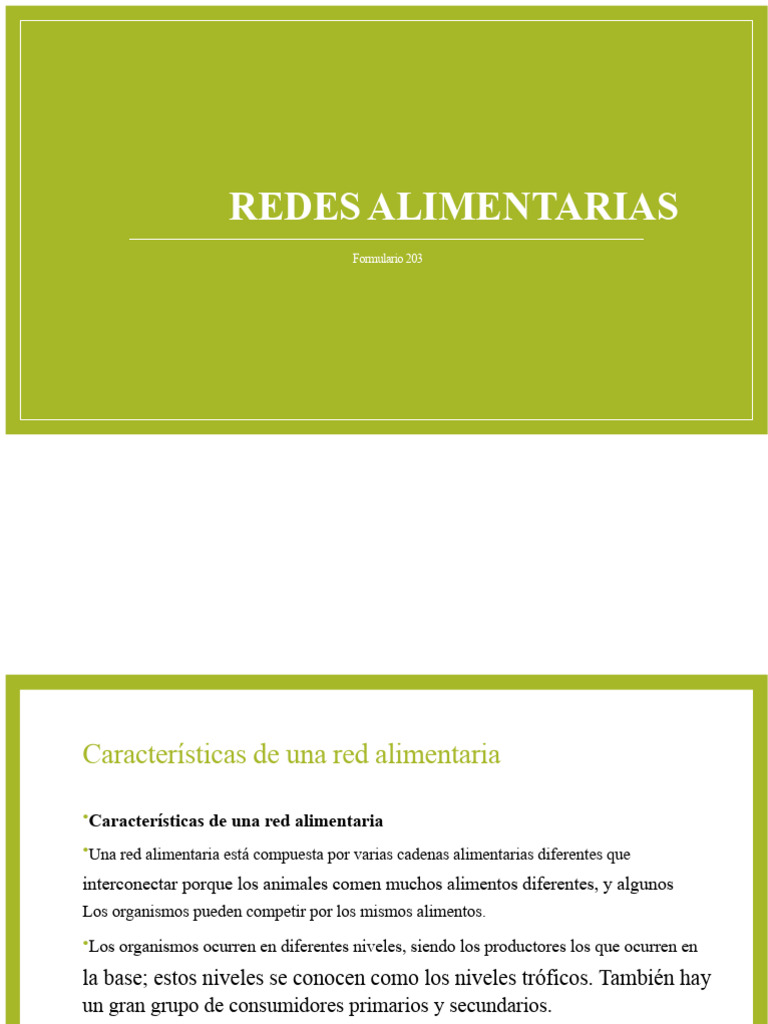 Características y Factores de Redes Alimentarias | PDF | Red ...