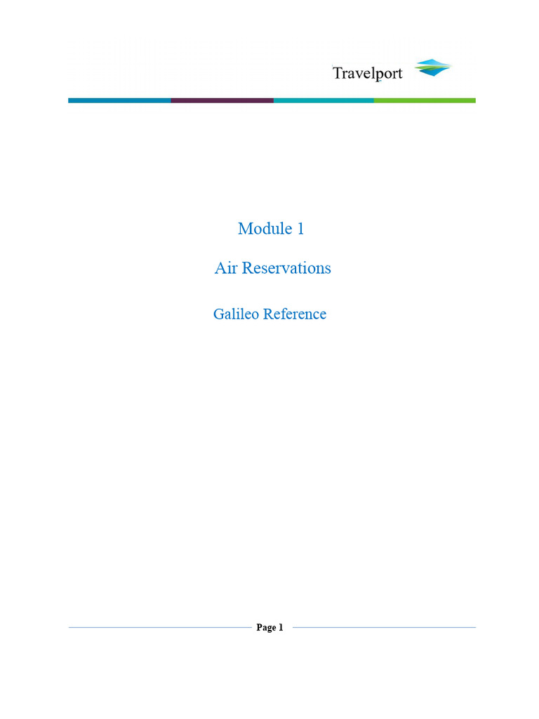 GALILEO REFERENCE Travelport_M1_reservations | PDF | Civil Aviation ...