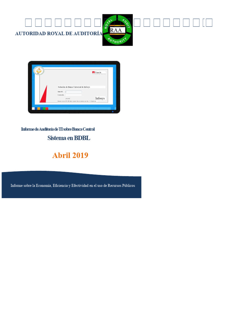 Informe de Auditoría de TI sobre el Sistema Bancario Central en BDBL ...