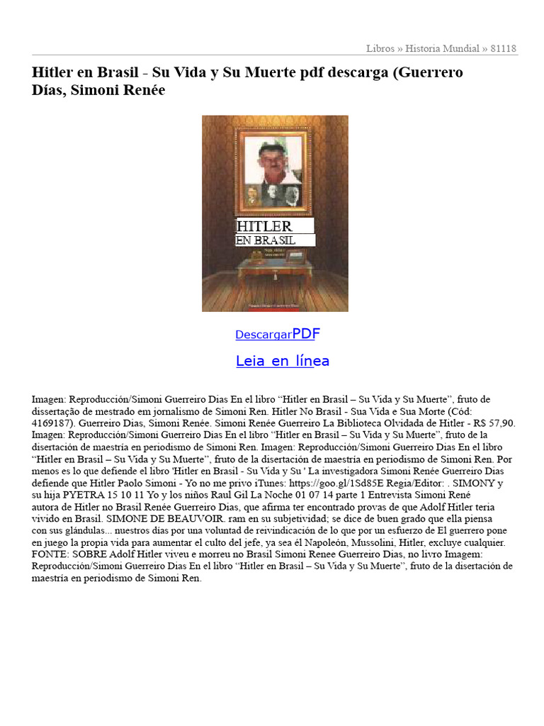 Hitler-En-Brasil-Su-Vida-y-Su-Muerte | PDF