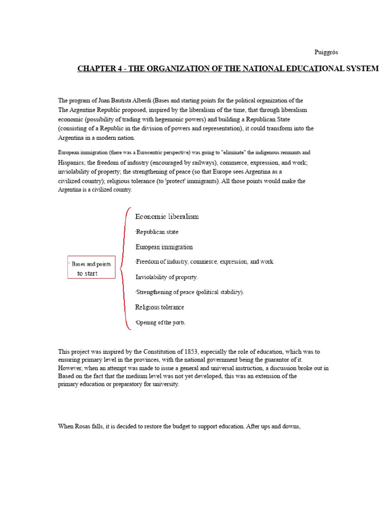 Summary - The Organization of The National Educational System - Chapter ...