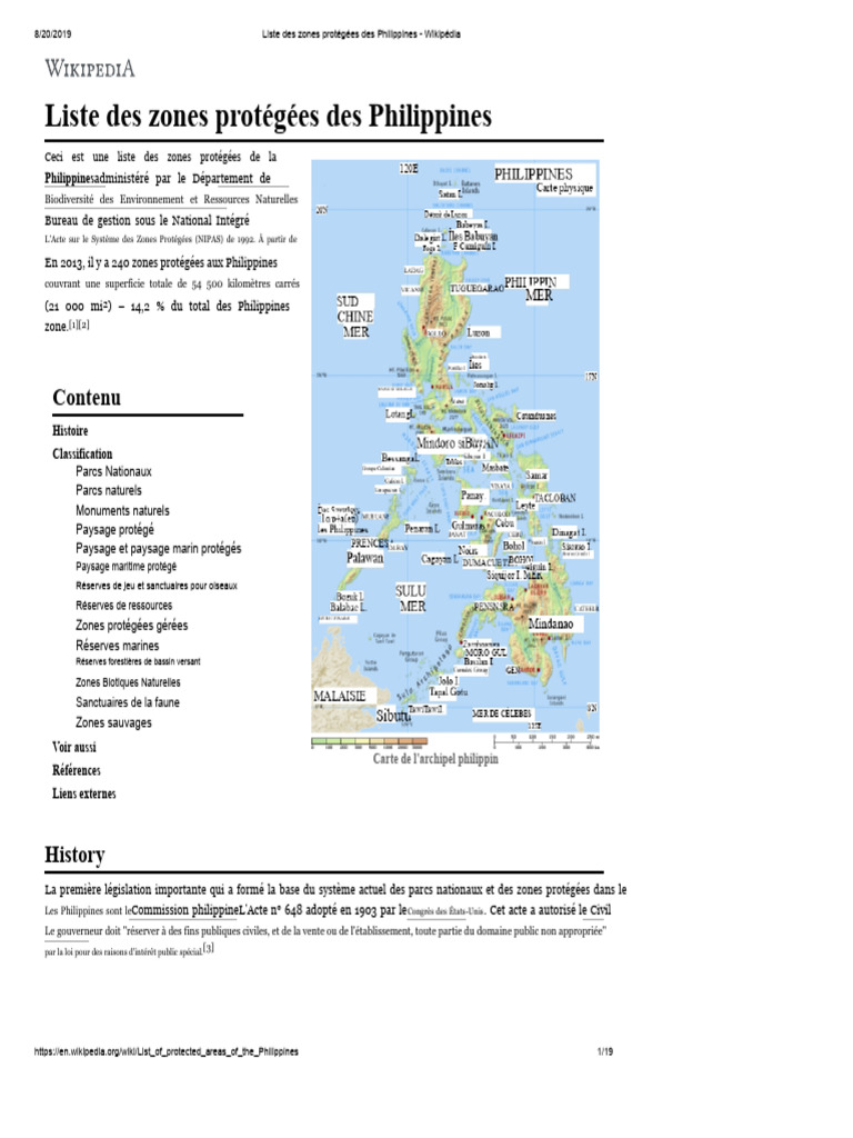 Zones protégées aux Philippines : Guide complet | PDF | Philippines | Parcs