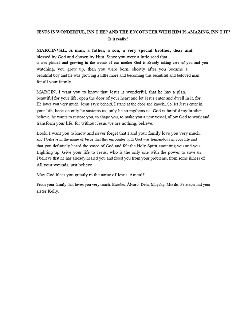 Embracing Jesus: A Personal Testimony | PDF