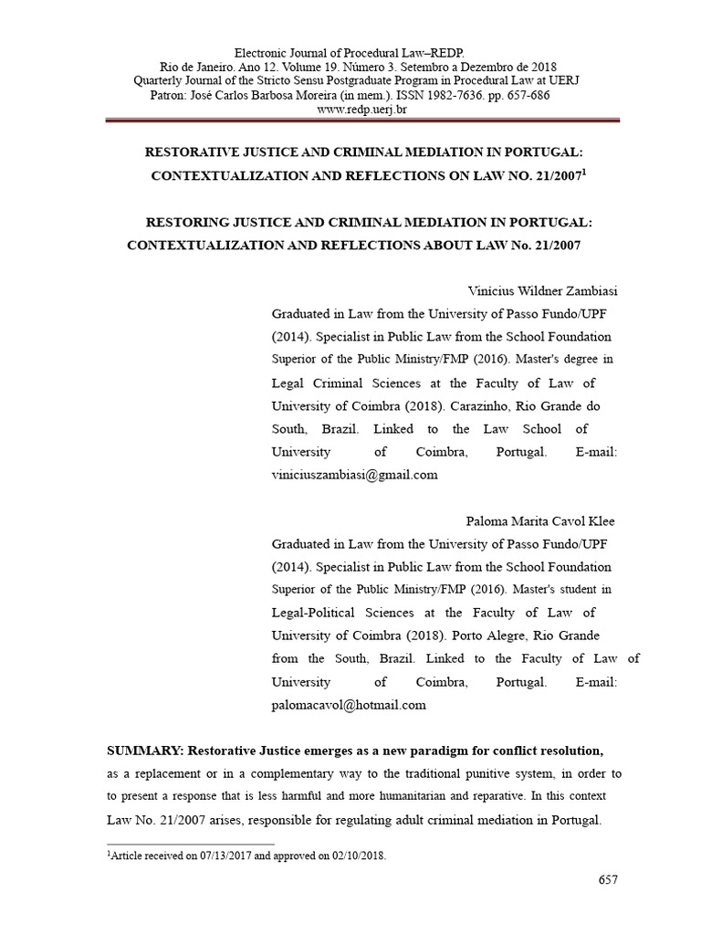 Restorative Justice. A Model of Reaction To Crime. | PDF | Restorative ...