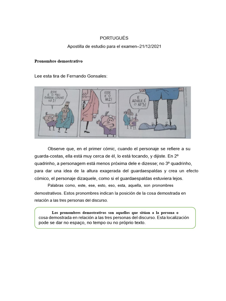Pronombre Demostrativo - Prueba (7º Grado) | PDF | Lingüística