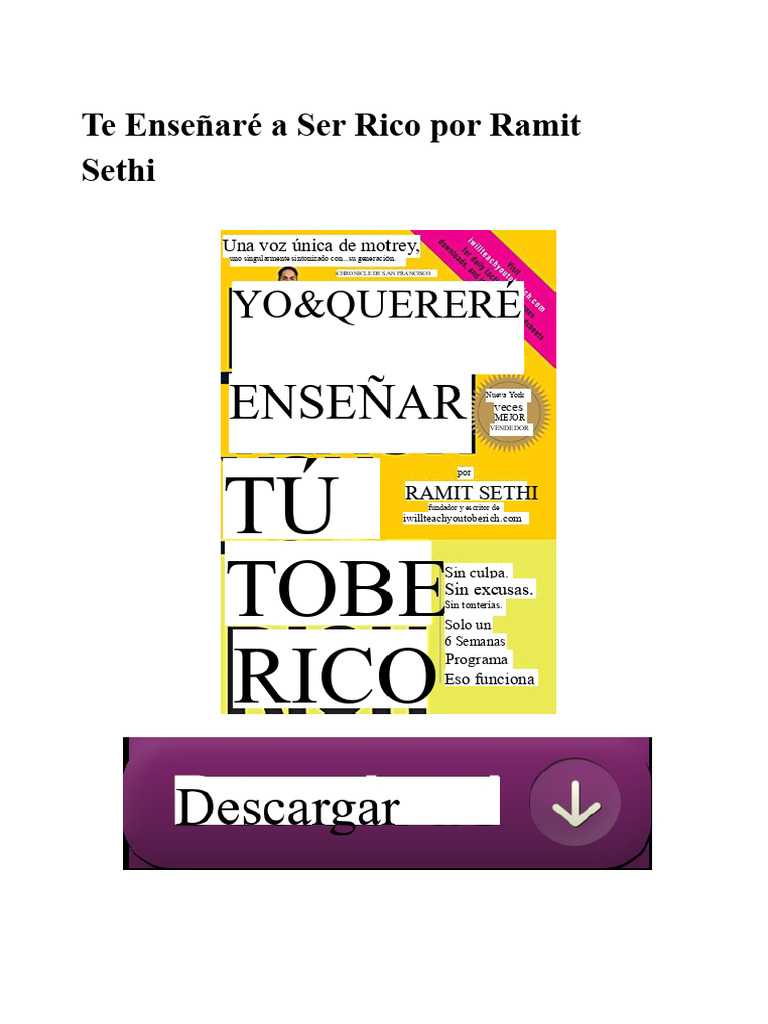 Te Enseñaré A Ser Rico de Ramit Set PDF | PDF