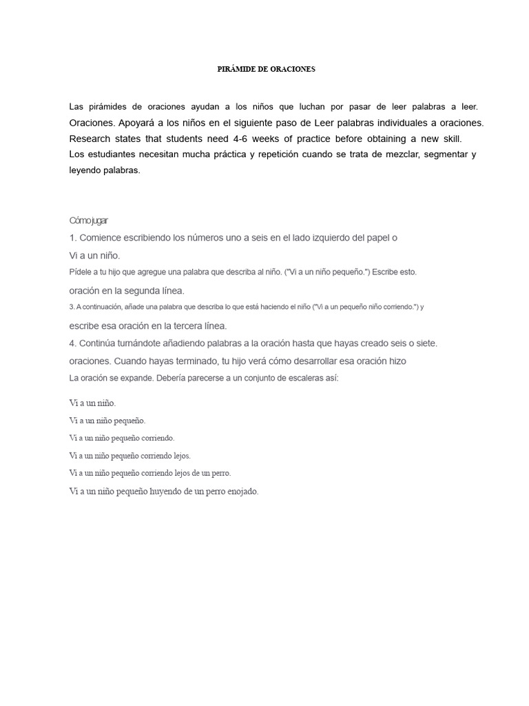 Pirámide de Oraciones | PDF