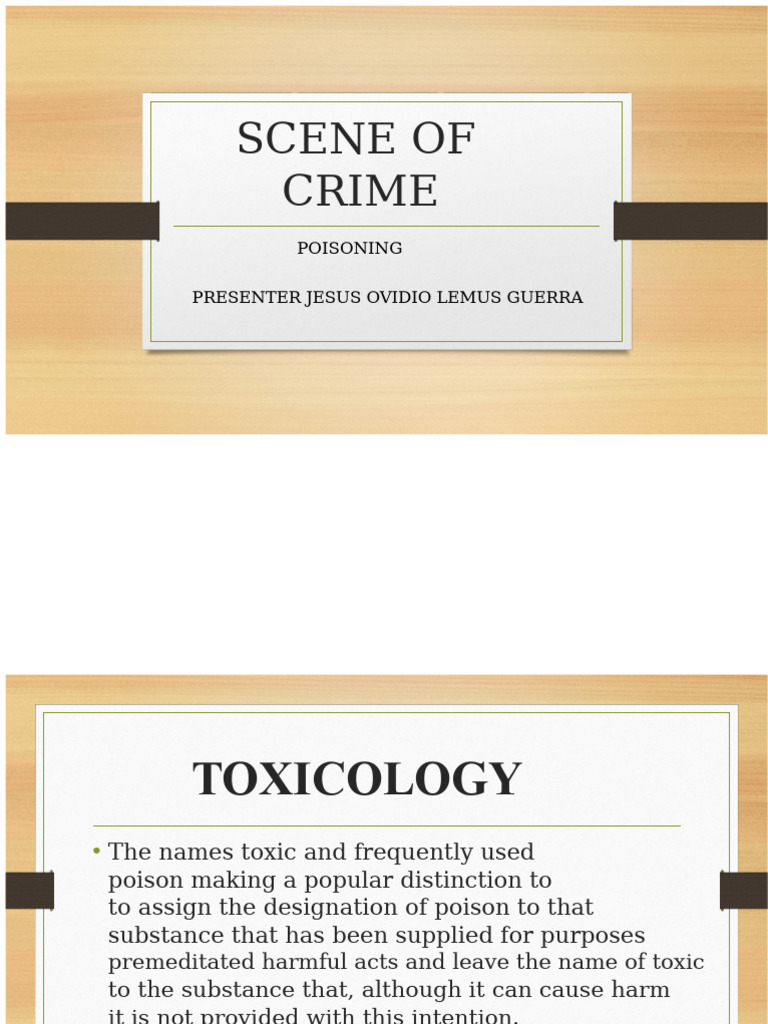 24 Crime Scene of Poisoning | PDF