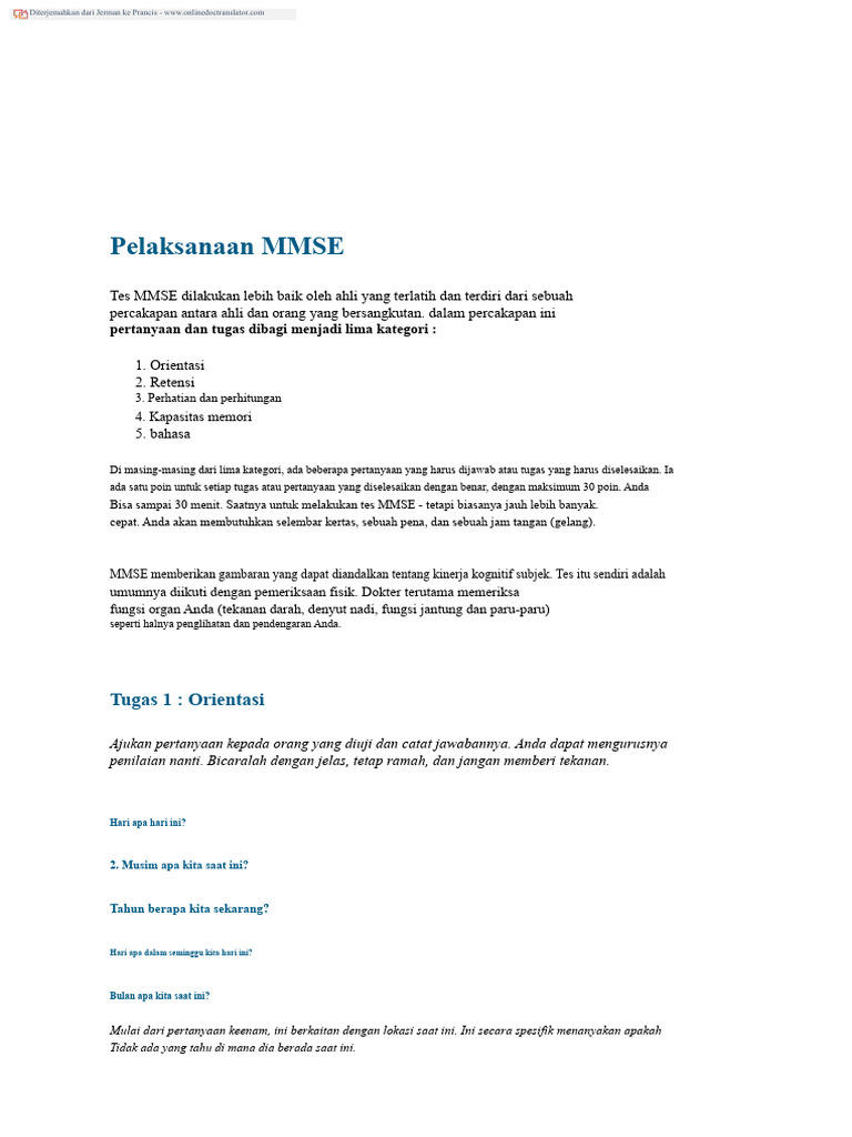 MMSE | PDF