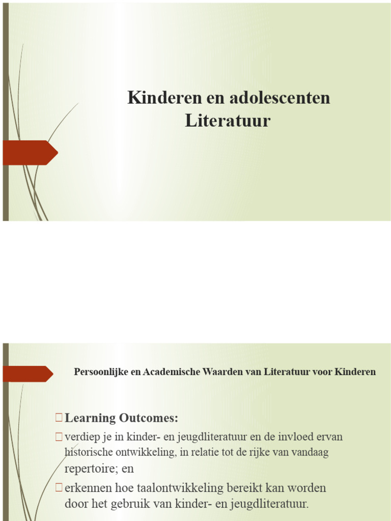 Persoonlijke en Academische Waarden Van Literatuur Voor Kinderen | PDF