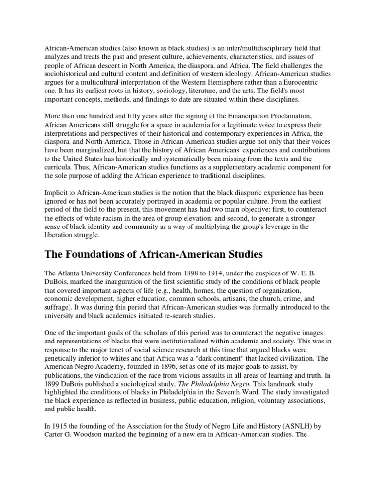 The Foundations of African-American Studies | PDF | Racism ...