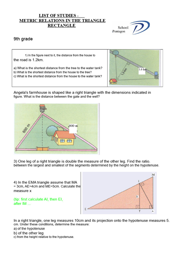 Right Triangle Metric Relations Guide | PDF | Triangle | Elementary ...