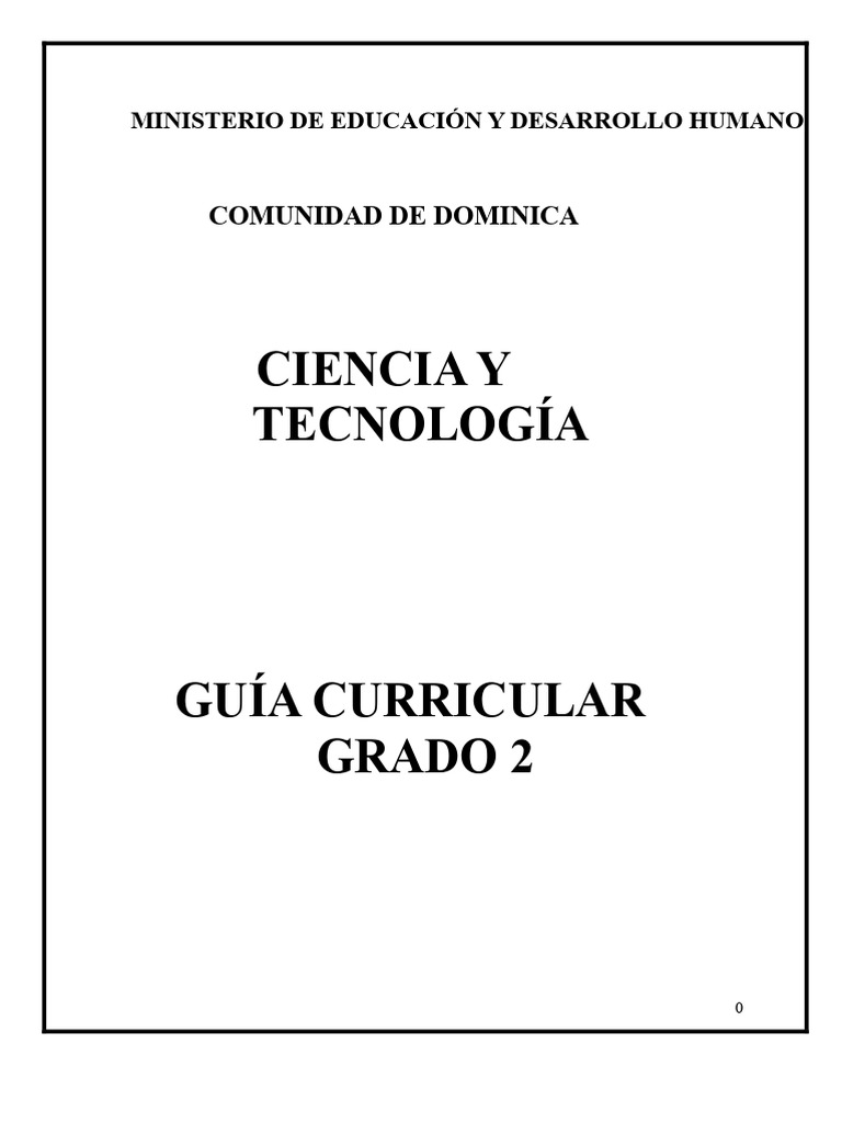 Guía Del Currículo de Ciencias Grado 2 | PDF | Plan de estudios ...