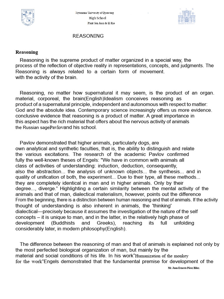 Understanding Human Reasoning Process | PDF | Reason | Truth
