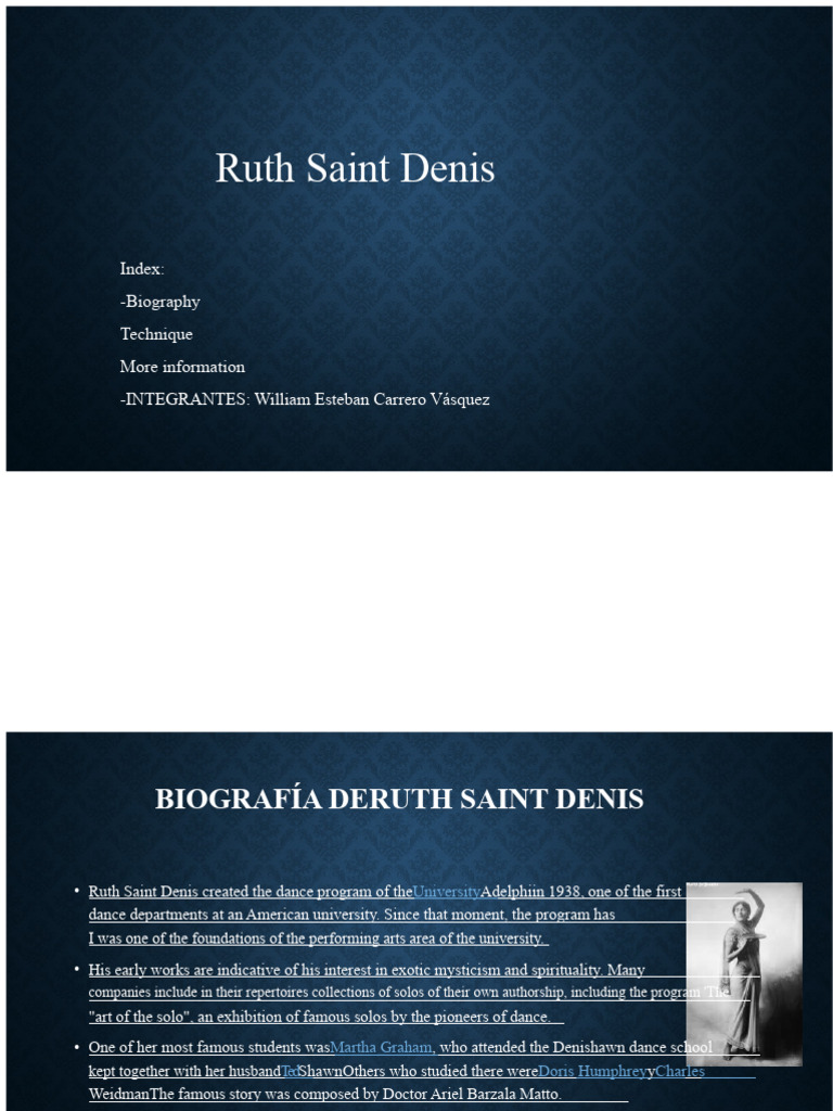 Ruth Saint Denis: Pioneer of Modern Dance | PDF | Dances | Choreography