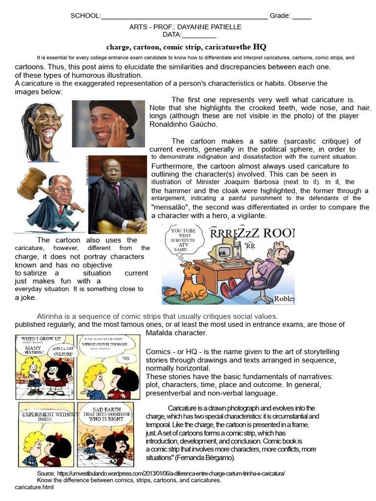 The Difference Between Charge, Cartoon, Comic Strip, and Caricature ...