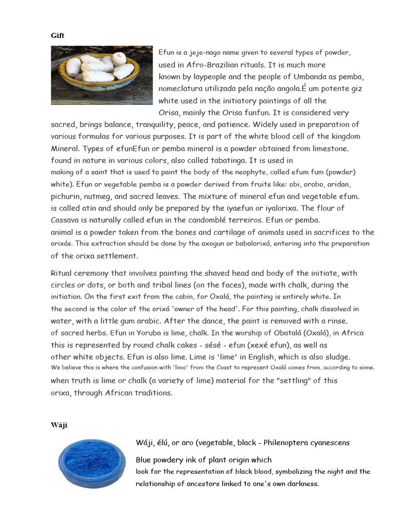 Understanding Efun and Ritual Powders | PDF