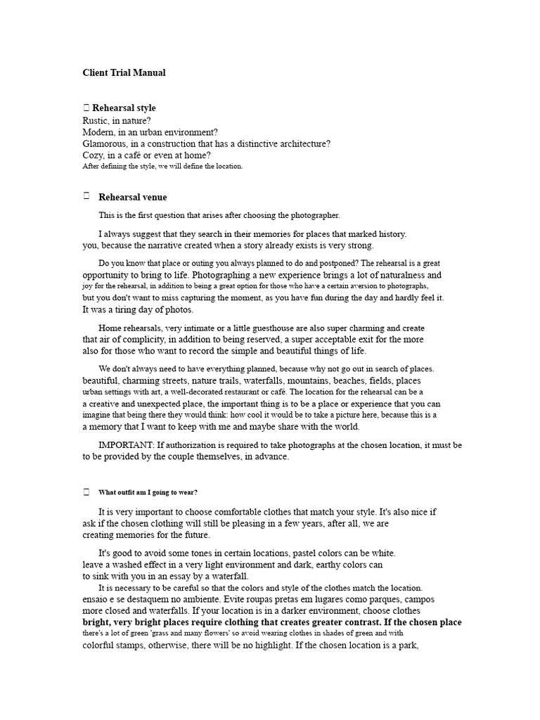 Client Testing Manual - Almost Final | PDF | Clothing