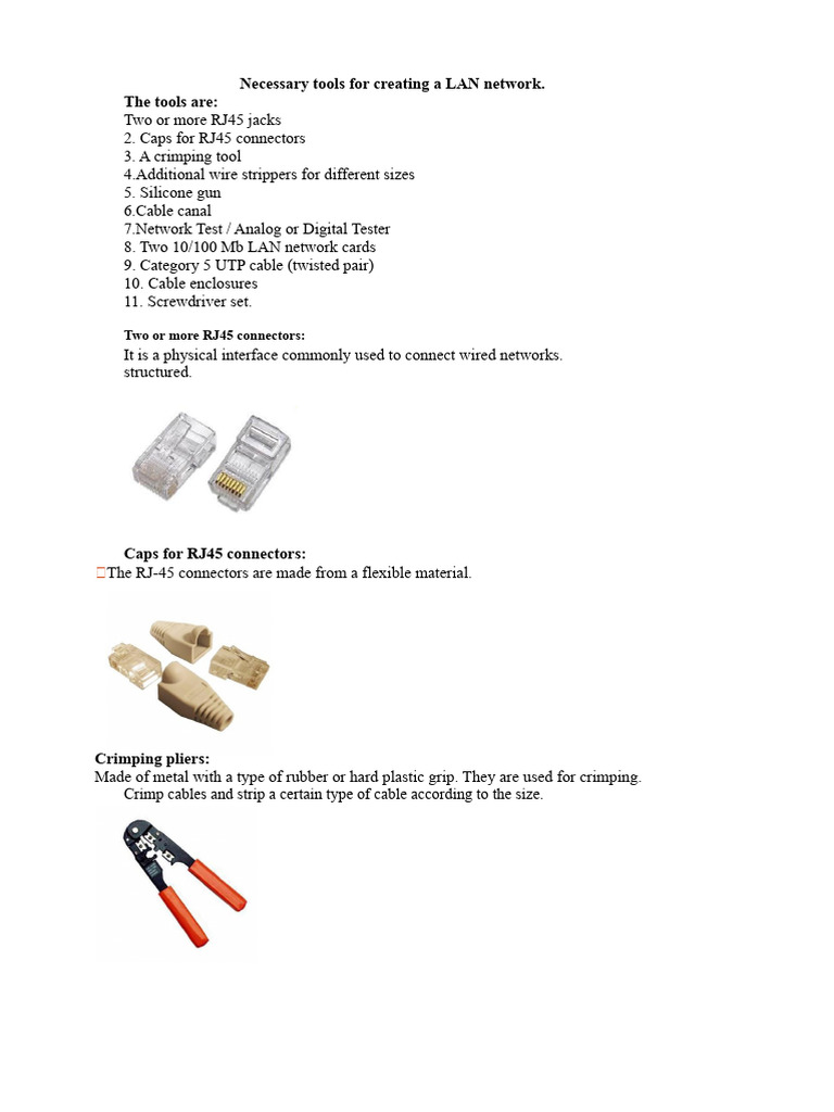 Essential Tools for LAN Network Setup | PDF | Computer Network ...