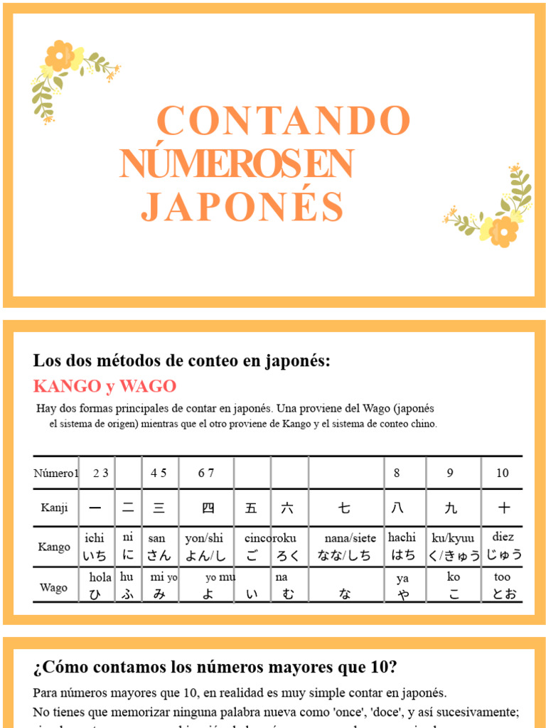 Contando Números en Japonés | PDF | Kanji | Idioma japonés