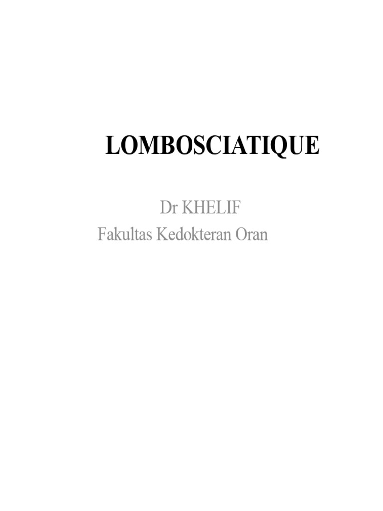 Panduan Lengkap tentang Lombosciatica | PDF