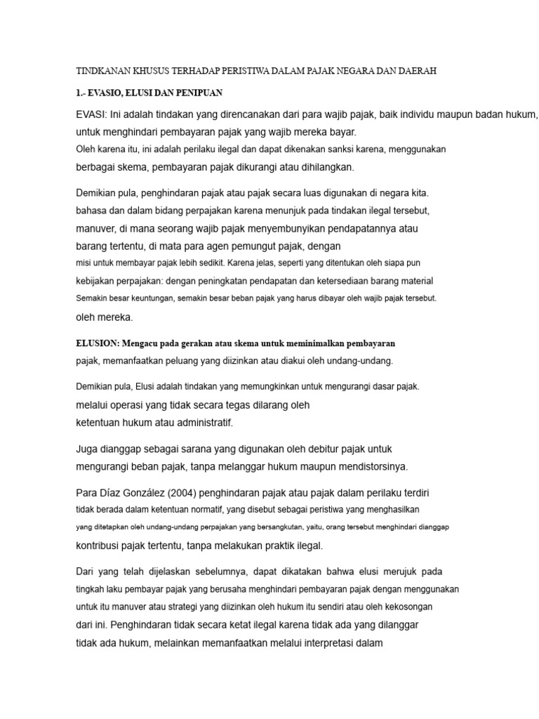 Evasio, Elusi, dan Penipuan Pajak | PDF