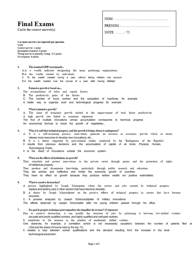 2023 High School Diploma Multiple-Choice Questions | PDF | Free Trade ...