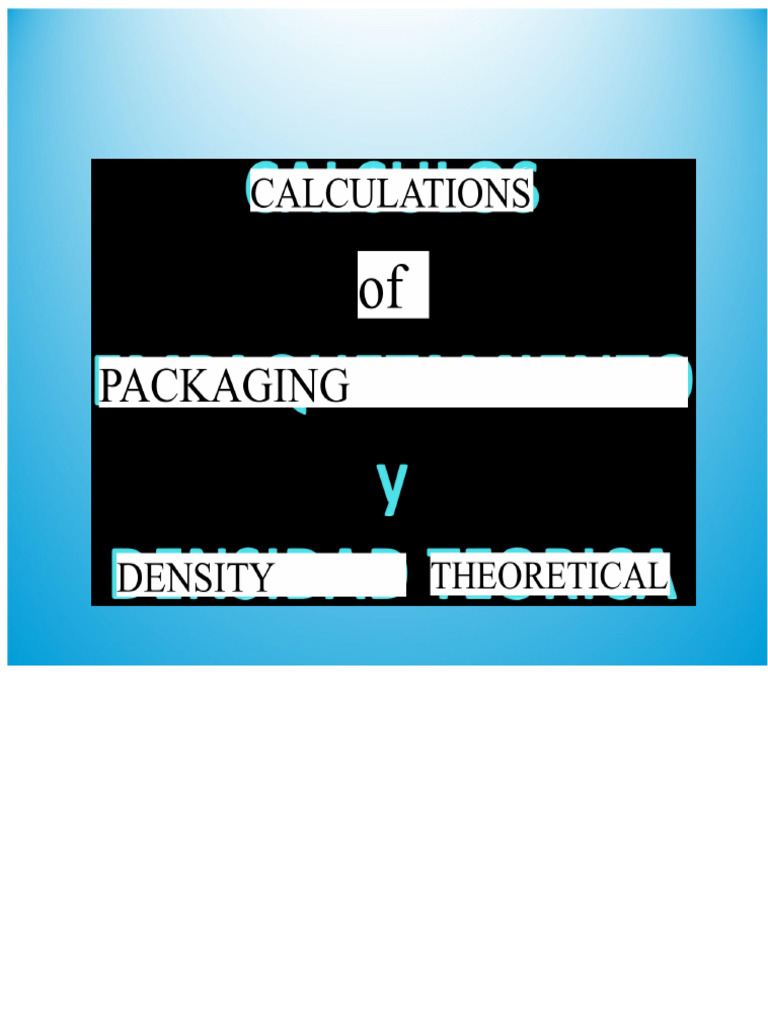 Packing Factors and Theoretical Densities | PDF | Crystal Structure ...