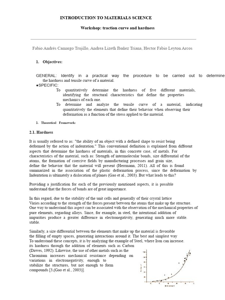 Mechanical Properties Report - Tensile and Hardness Tests PDF | PDF ...